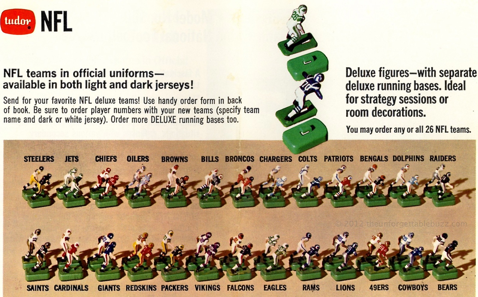 1970 Tudor NFL Teams - Electric Football History The Unforgettable Buzz