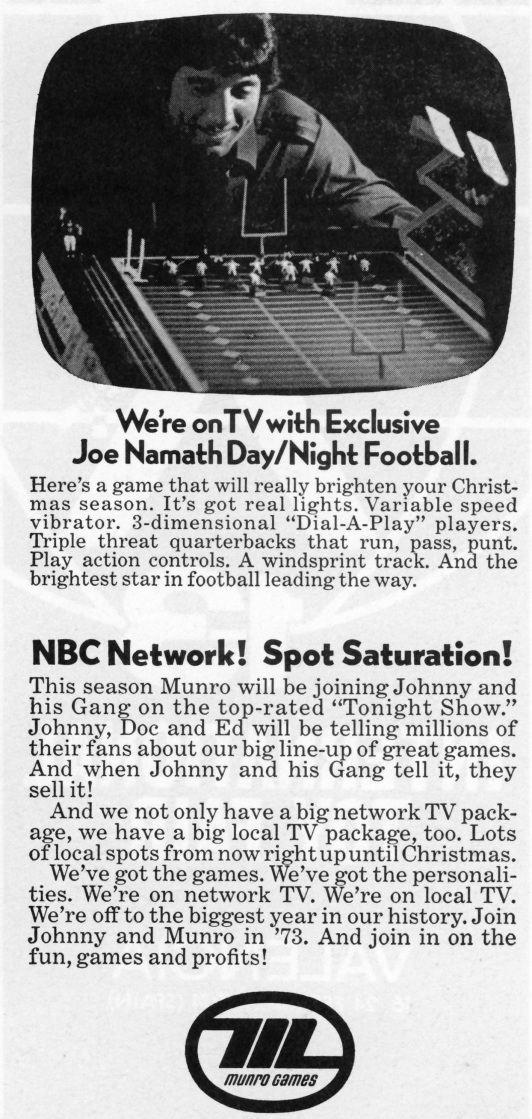 1973 MUnro ad - Electric Football History The Unforgettable Buzz